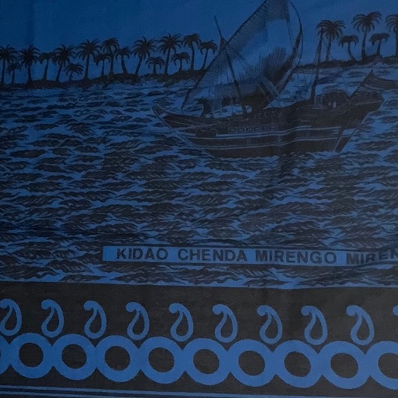 Other | Rivatex Eldoret Made In Kenya Fabric Boat Palm Tree Theme ...